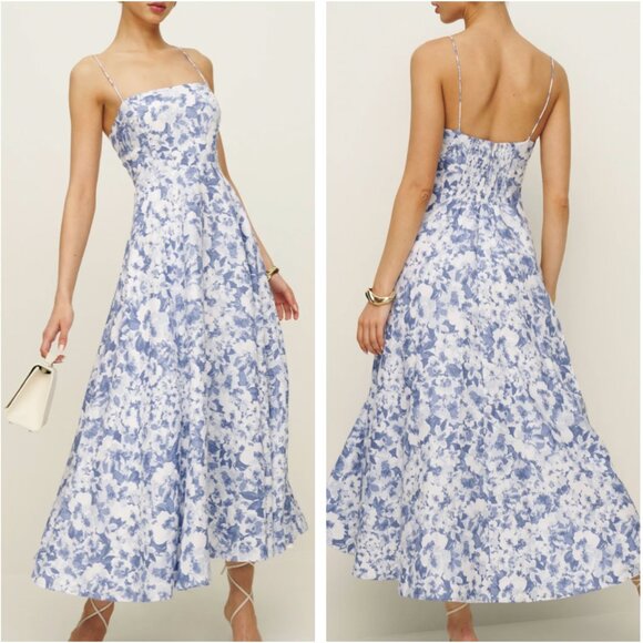 Reformation | Dresses | Reformation Monette Linen Midi Dress Sz6 ...